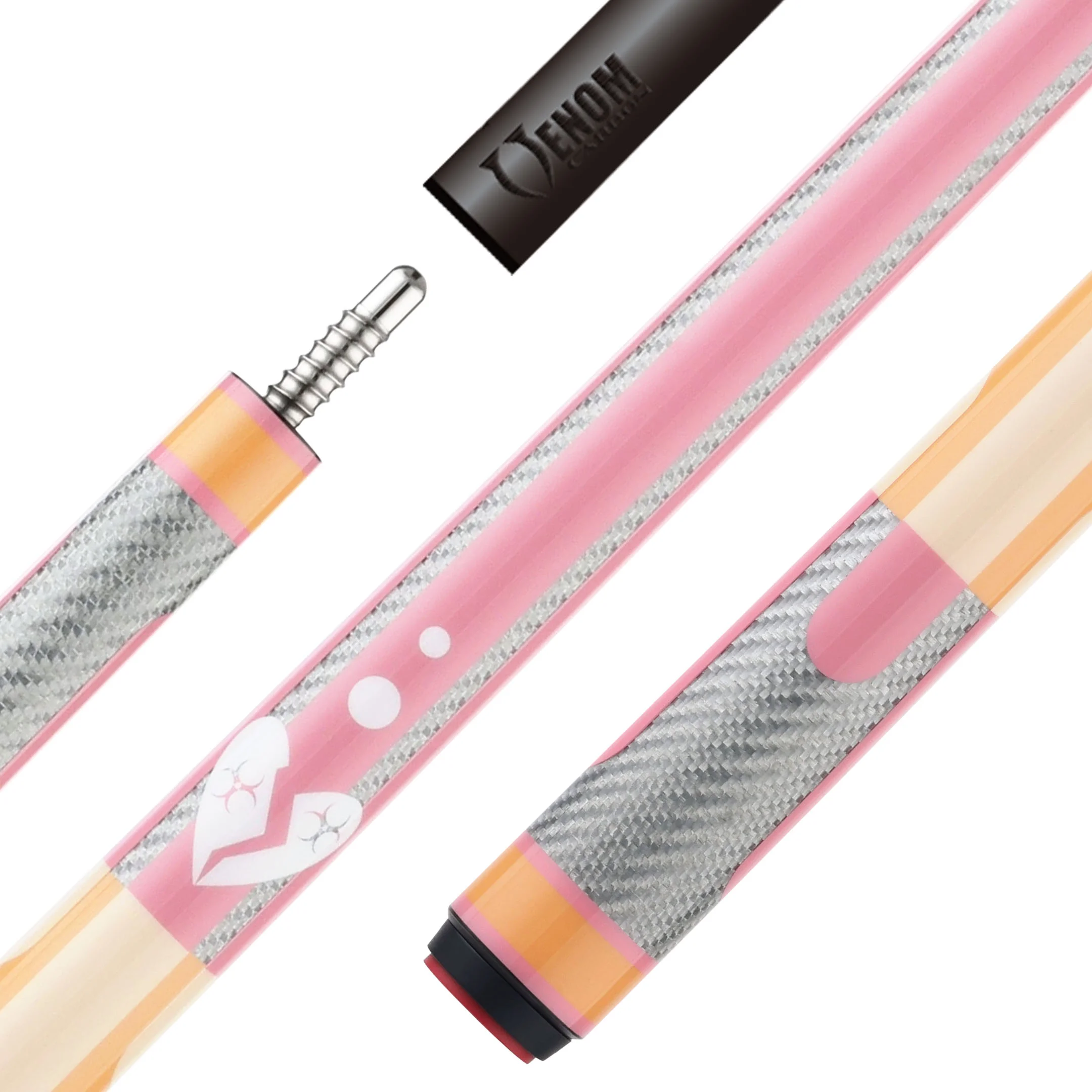 Poison Candy Pool Cue With Carbon Fiber Shaft - Peach/Pink - Predator