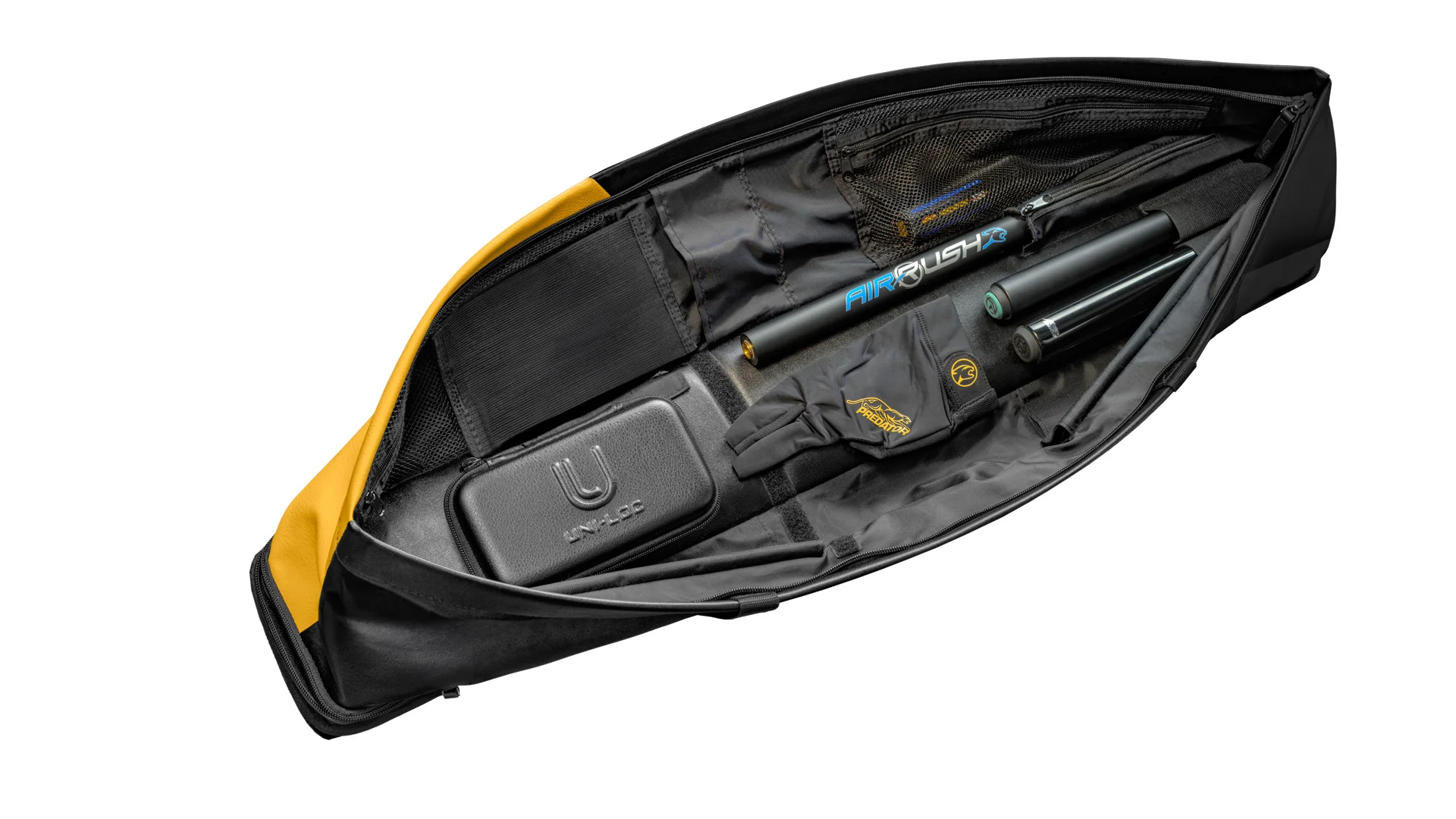 Predator Urbain Black And Yellow Hard Pool Cue Case - 3 Butts X 5 ...